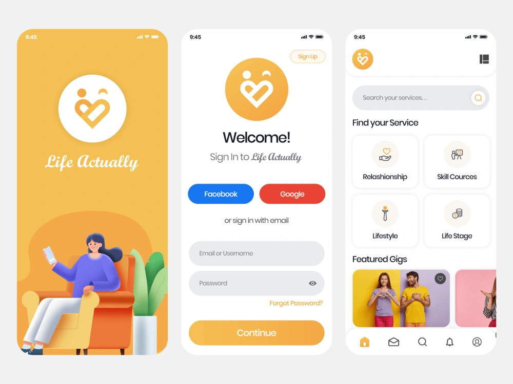 A creative mobile app UI/UX design | Upwork