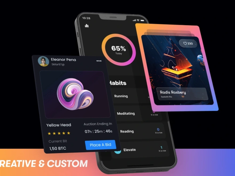 A creative mobile app UI/UX design | Upwork