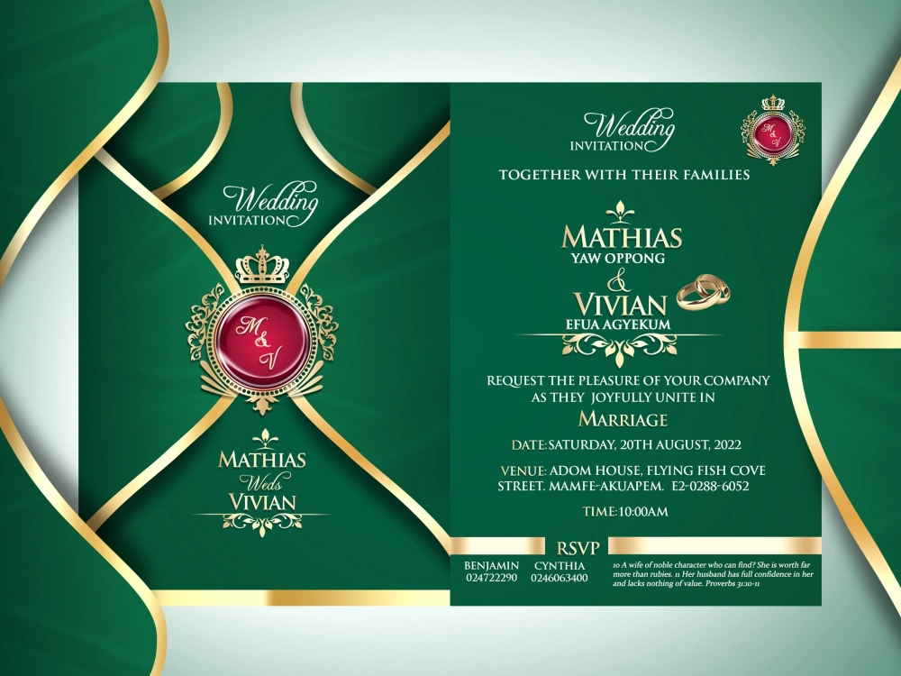 An exquisite and a professional wedding invitation cards | Upwork