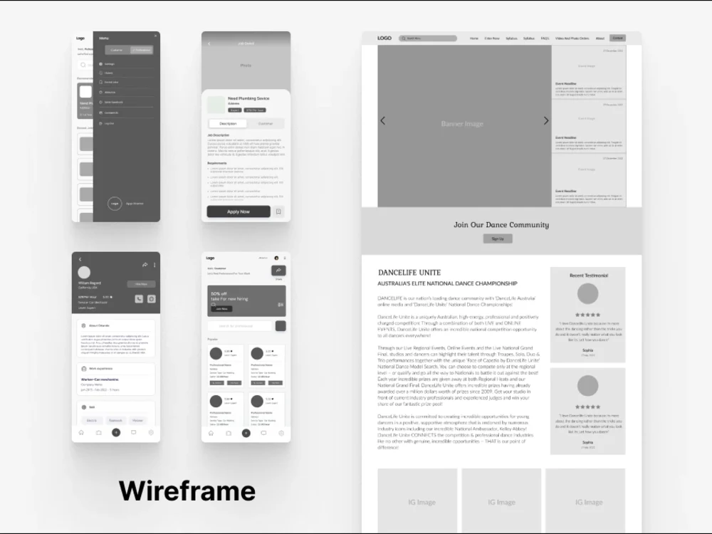 Wireframe of your mobile app or website | Upwork
