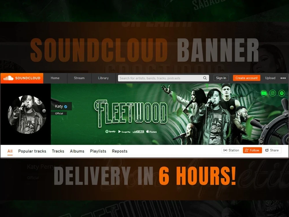 A custom soundcloud banner with a free pro picture. | Upwork
