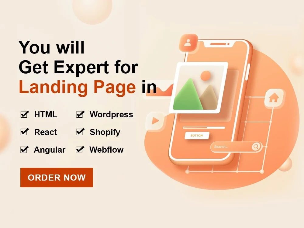 LandingPage in HTML| React| Angular| WordPress| Shopify| Webflow |WIX | Upwork