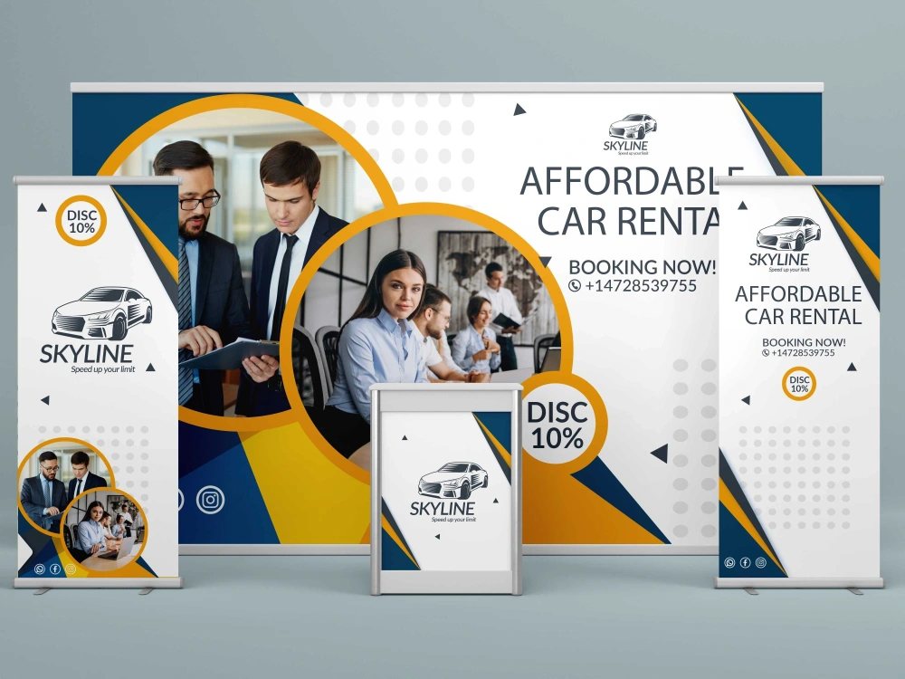 Trade show booth, backdrop exhibition display, roll up banner, table ...