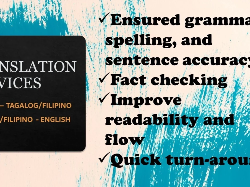 Accurate English to Tagalog/Filipino Translation (vice versa) | Upwork