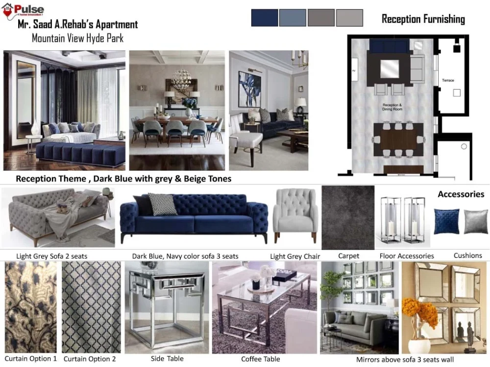 An architectural 2D plans full of creative interior design details ...