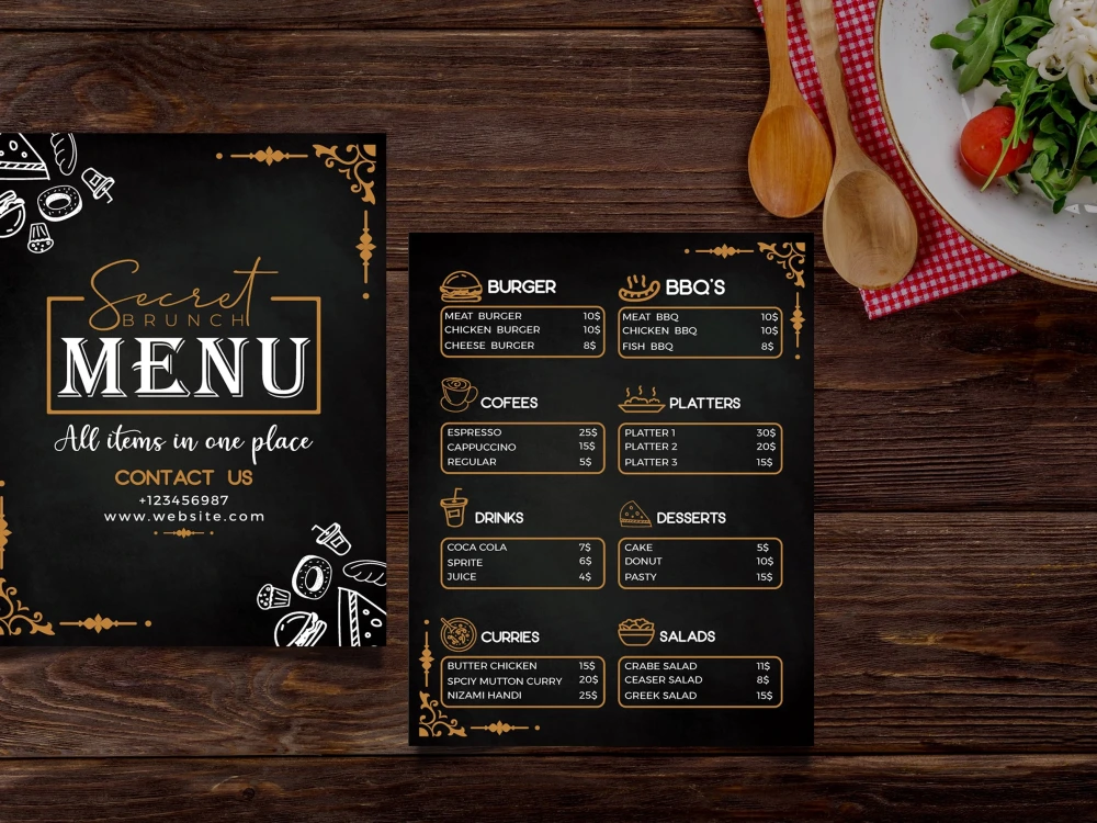 A modern and professional restaurant menu design | Upwork