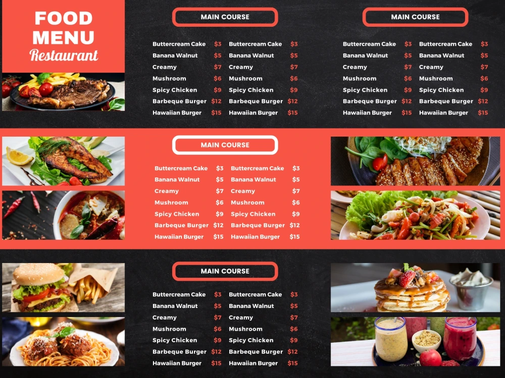 A menu design for Restaurants, Pubs, Bars and Cafe | Upwork