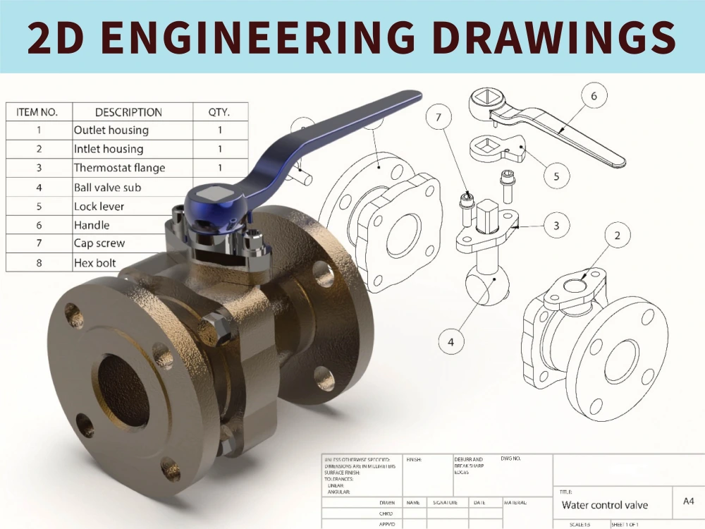 2D Product drawings, Engineering drawings and Technical drawings in CAD ...
