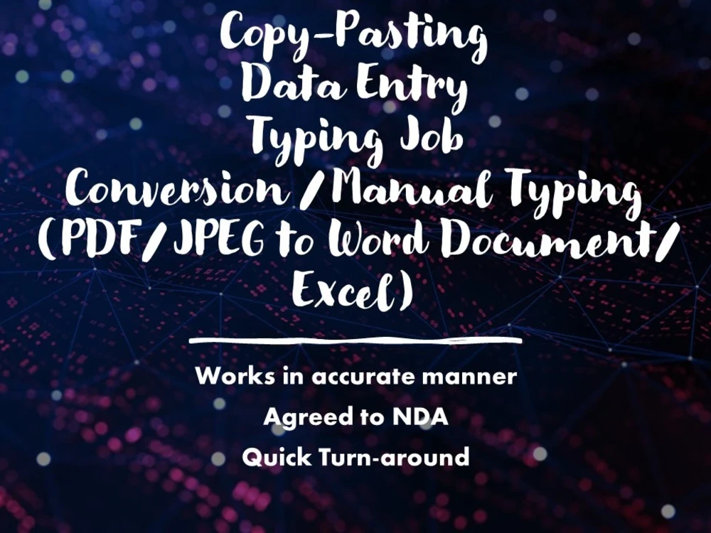 A fast and accurate data entry and typing services | Upwork