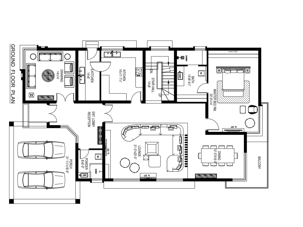 Floor plan, detailed Architecture and interior drawings in Autocad | Upwork