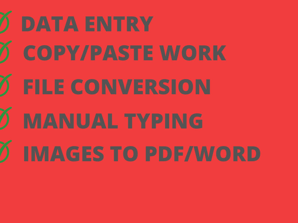Data entry, manual typing, file conversion services | Upwork