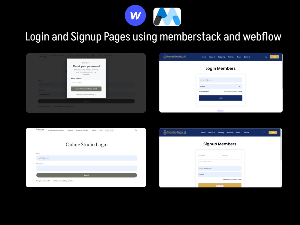 A webflow website with custom dashboard membership website | Upwork