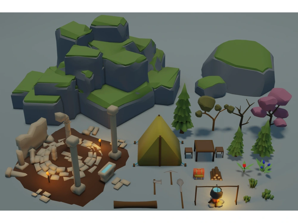 Game-ready low poly models with flat colors, or stylized texturing | Upwork