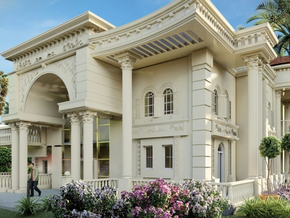 Rendered 3d shots for a classic villa and its revit file | Upwork