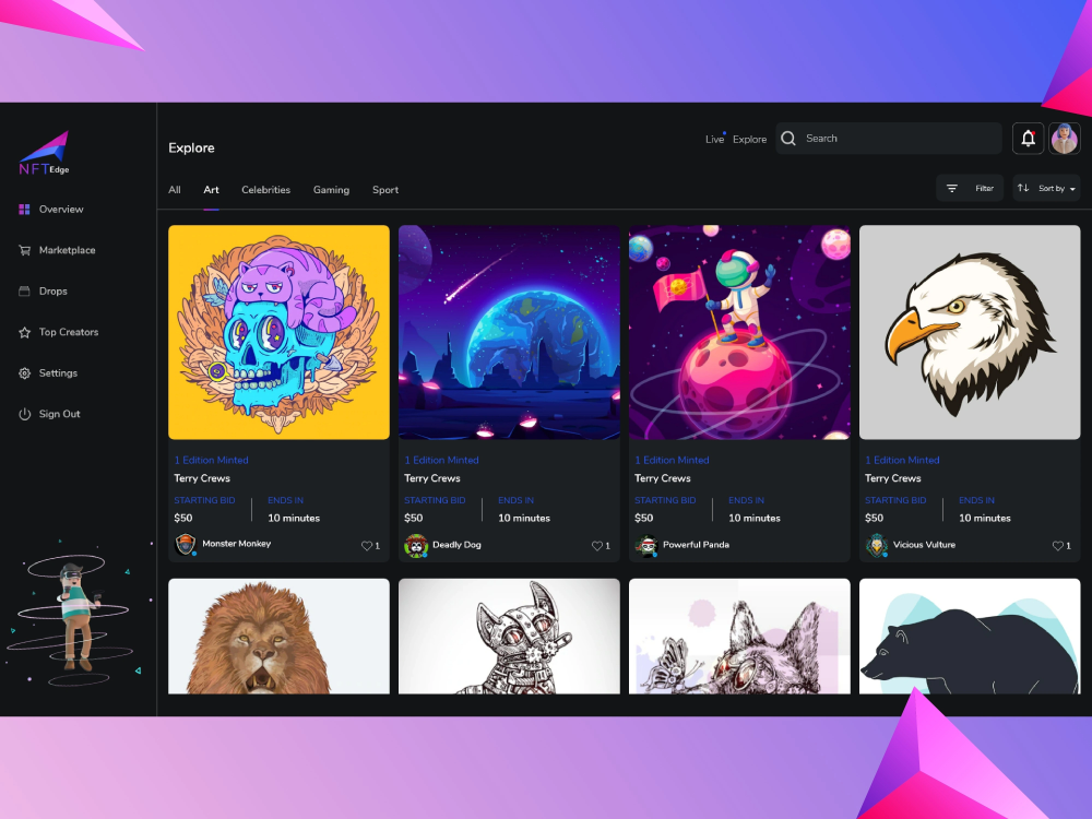 A Modern UI/UX NFT, Crypto Web Design, NFT Landing Page, Crypto Wallet Apps | Upwork