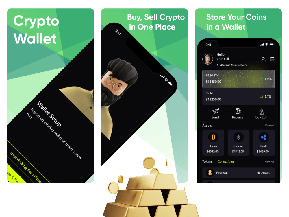 A Modern UI/UX NFT, Crypto Web Design, NFT Landing Page, Crypto Wallet ...