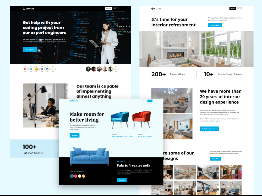 Pixel-perfect, responsive website. Implemented in Figma/XD and HTML/CSS/JS | Upwork
