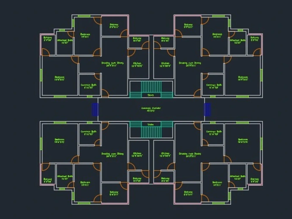 Modern 2D floorplan in AutoCAD. | Upwork