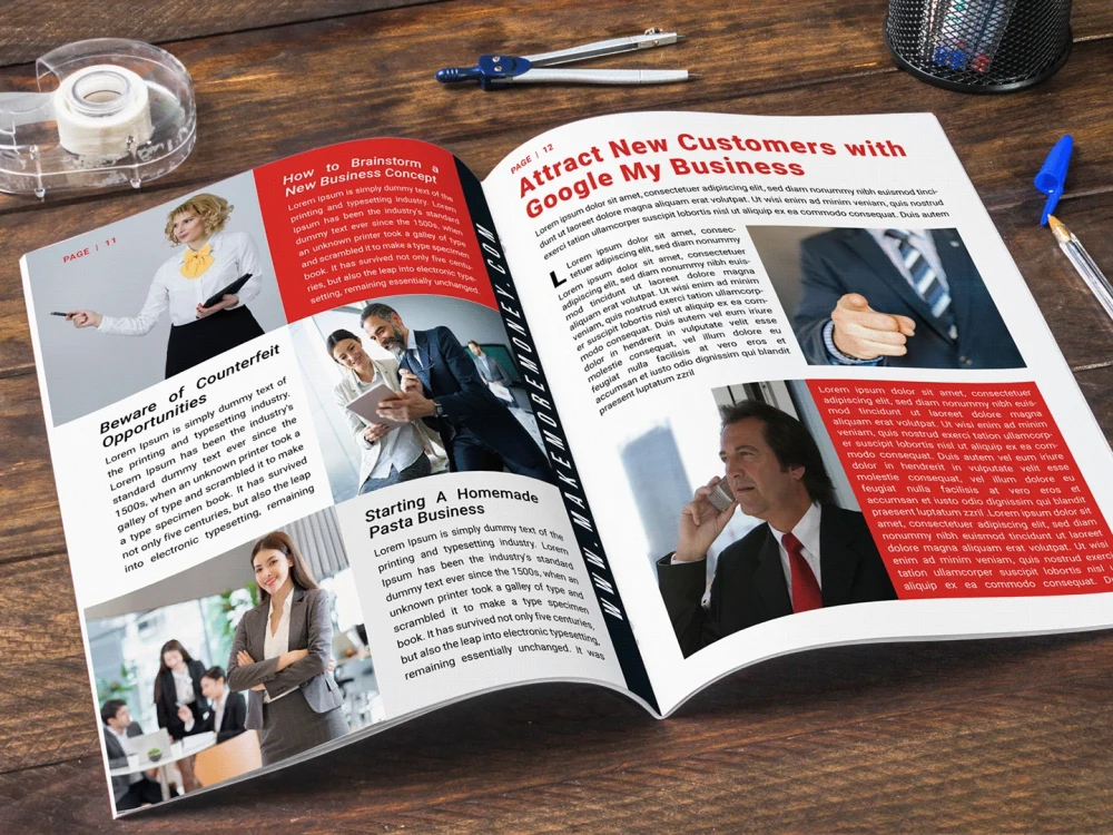 Corporate magazine, catalog, brochure, booklet, and company profile ...