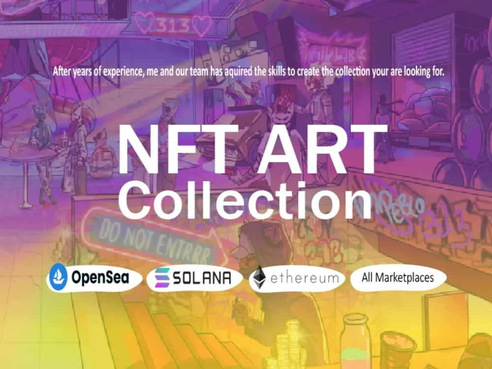 Cartoon nft art and generate 10k collection for opensea | Upwork