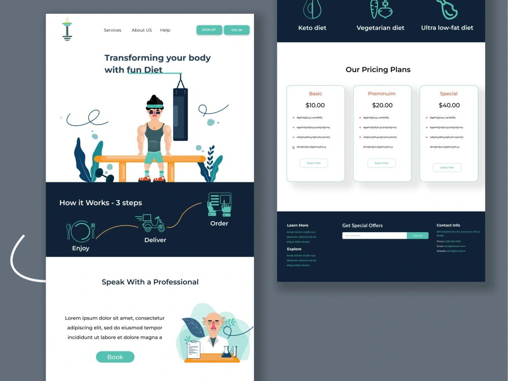 A Responsive Website Landing Page UI design in Figma and coded in Bubble.io | Upwork