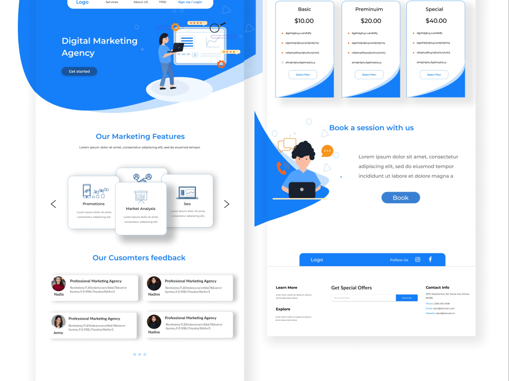 A Responsive Website Landing Page UI design in Figma and coded in Bubble.io | Upwork