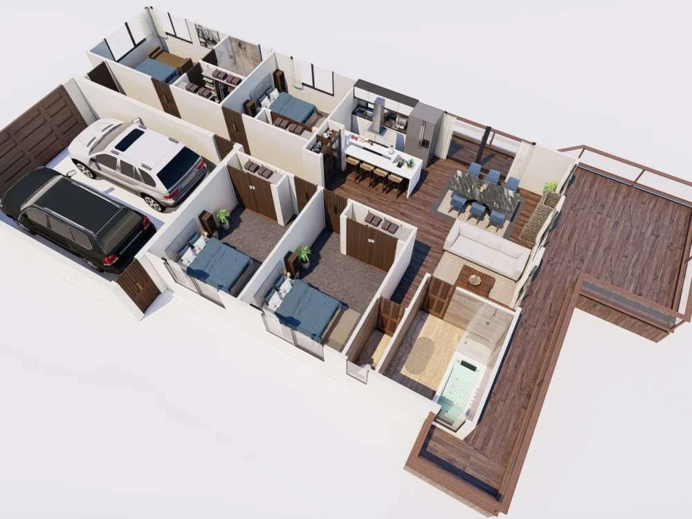 Photorealistic architectural 3D floor plans and cross sections | Upwork