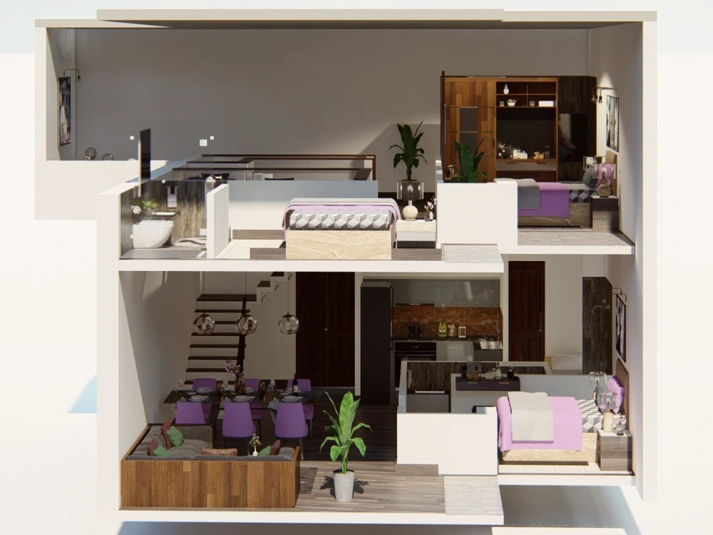 Photorealistic architectural 3D floor plans and cross sections | Upwork