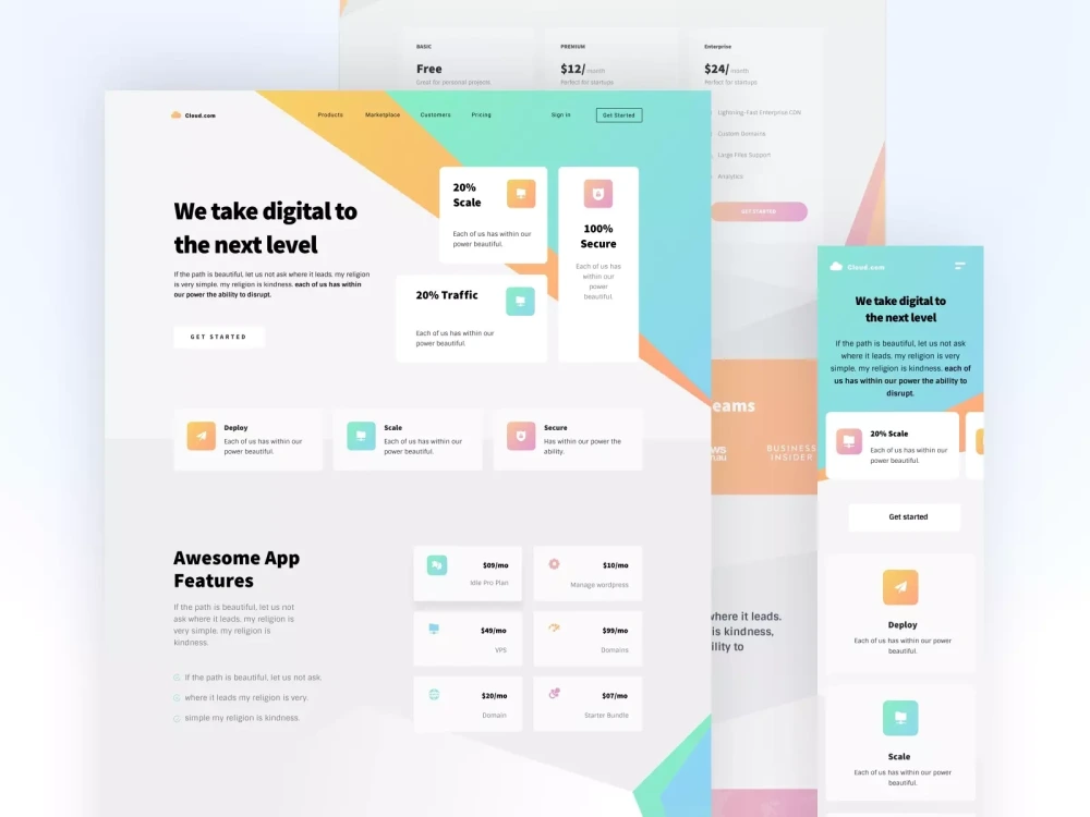 Responsive website UI/UX design, web UI or landing page UI design in ...