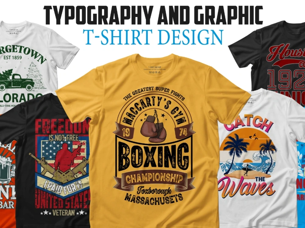 Custom graphic t-shirt design and typography t-shirt design | Upwork