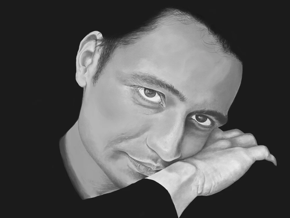 A realistic hand-drawn digital portrait drawing | Upwork