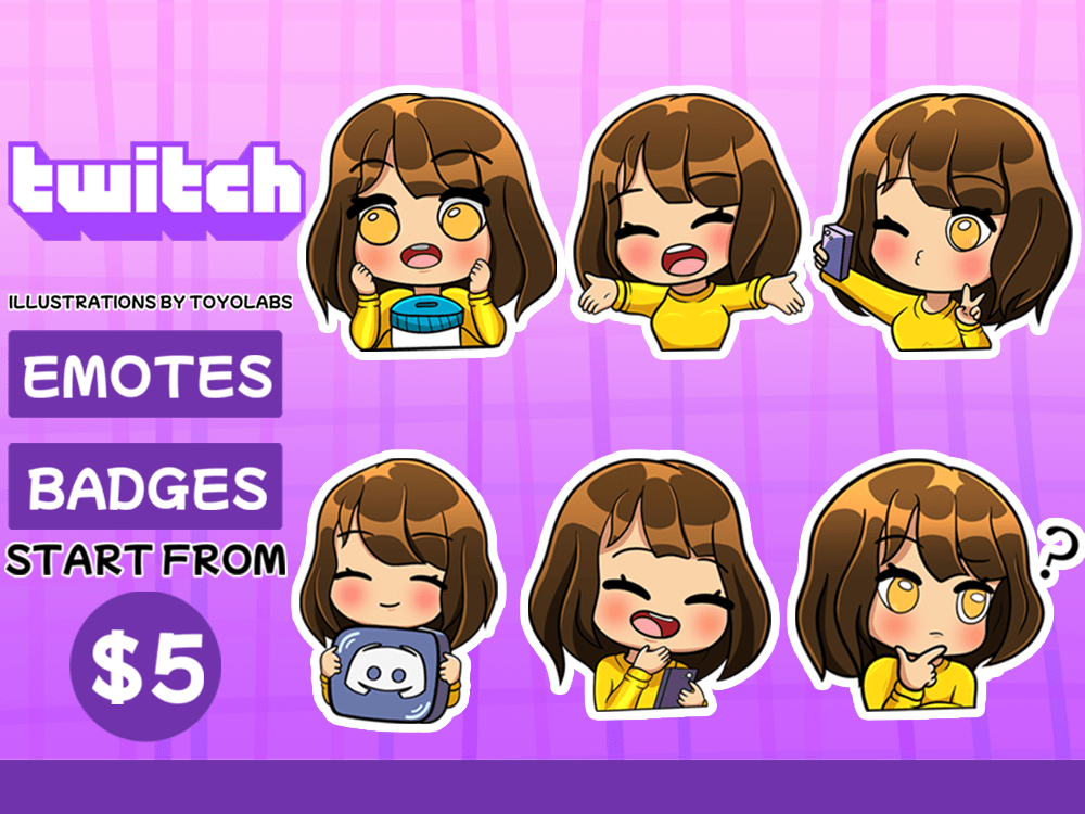 Amazing twitch emotes and sub badges in bulk for you | Upwork
