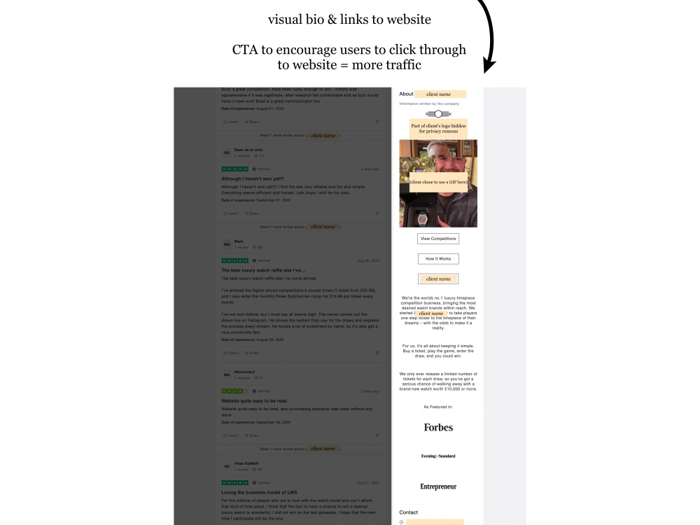 An On-brand and Visual Trustpilot Bio section for your Business page ...