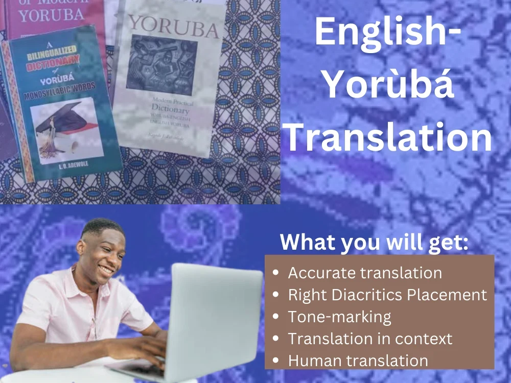 English-Yoruba translation with accurate diacritics and tone marks ...