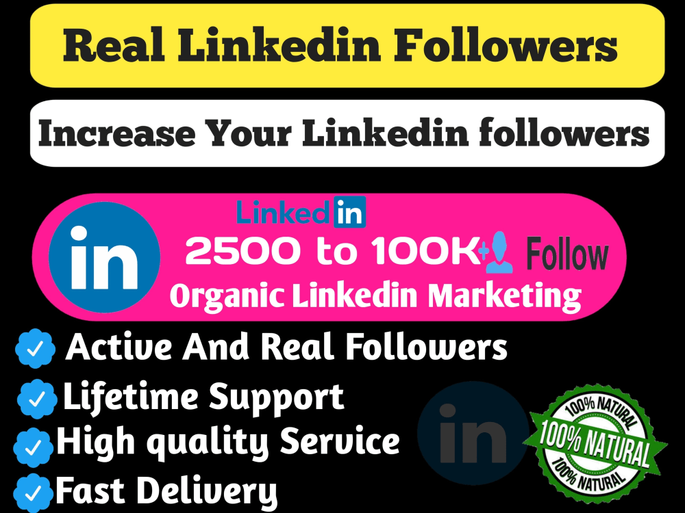 2000+ real and active LinkedIn followers ¦ LinkedIn organic followers ...