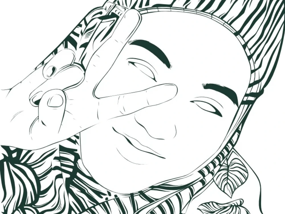 Detail portrait fine line art drawing | Upwork