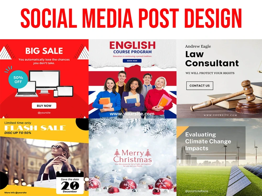 20 attractive social media post design | Upwork