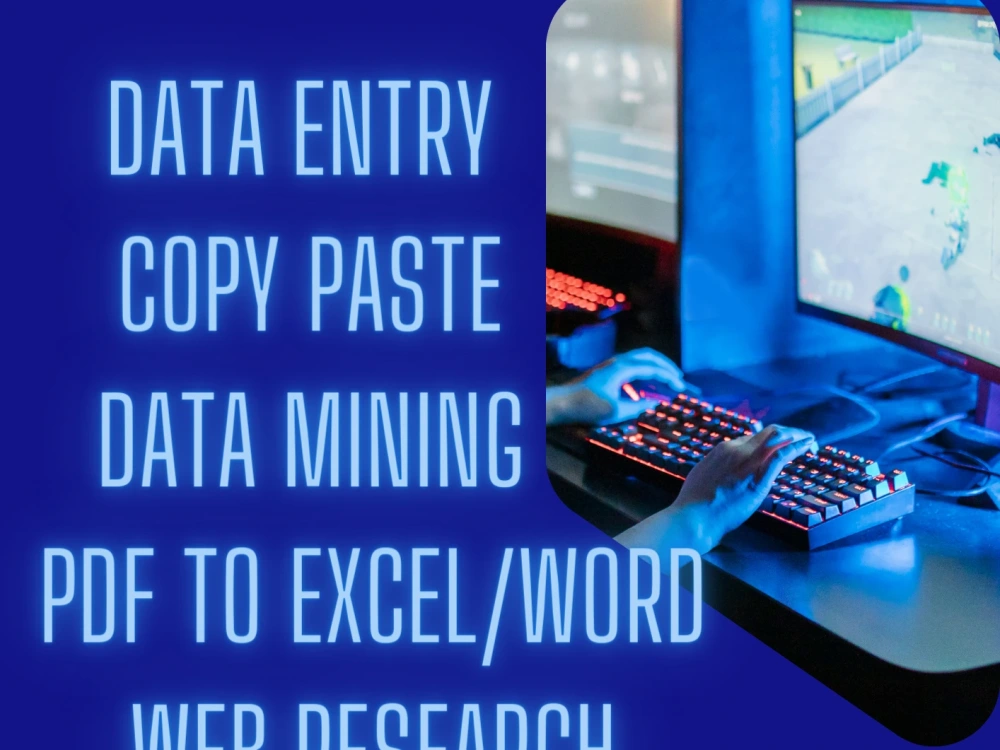 Data entry in excel/word, copy paste and data collection/mining | Upwork