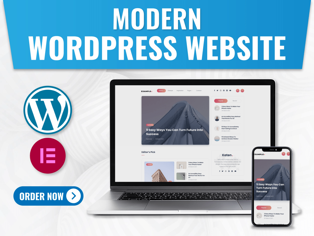 Modern Responsive WordPress Website or Redesign Your Website | Upwork