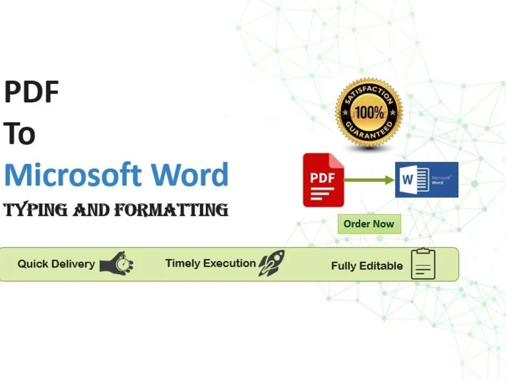 Microsoft word, Excel, Powerpoint Typing and formatting (PDF to Editable) | Upwork