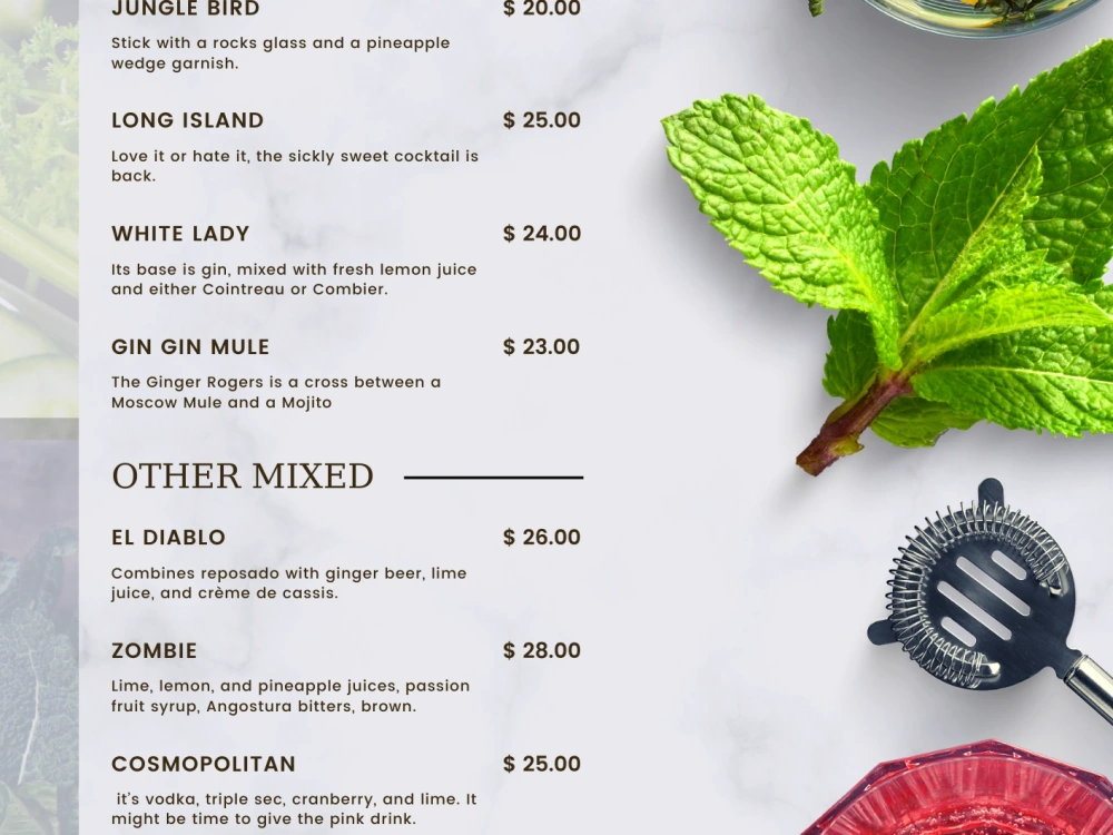 Food menu designs for your restaurants ,bars ,pubs and wedding. | Upwork