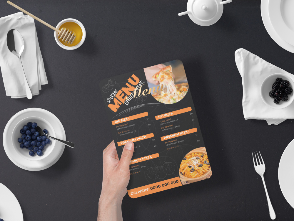 Creative, modern restaurant menu, food menu and print menu design | Upwork