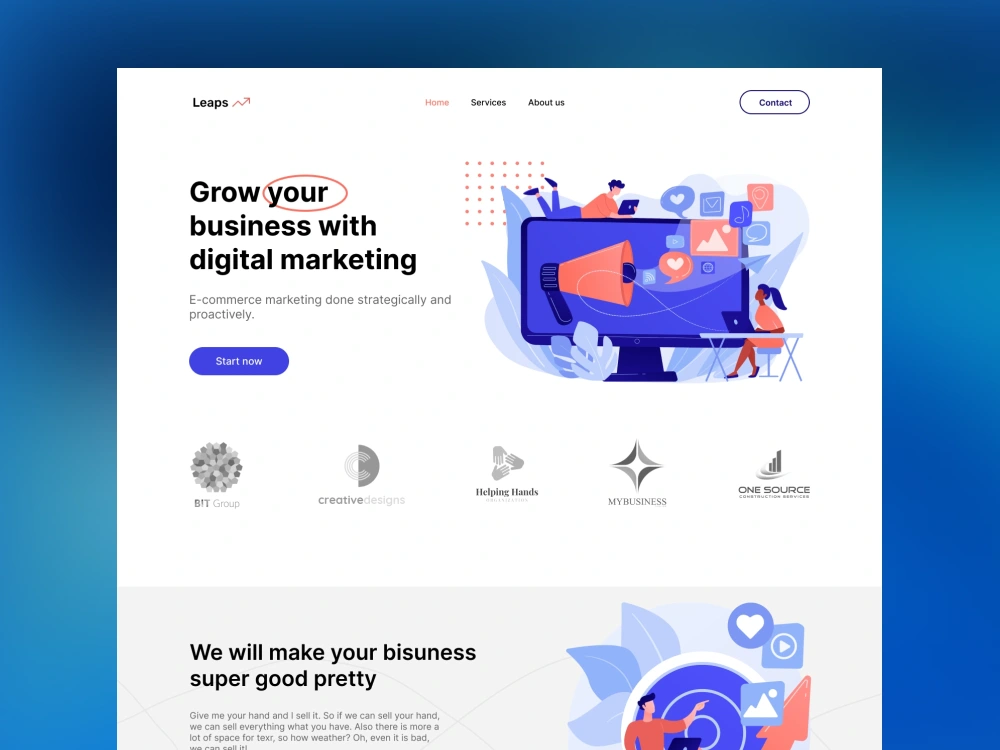 A responsive landing page design in Figma | Upwork