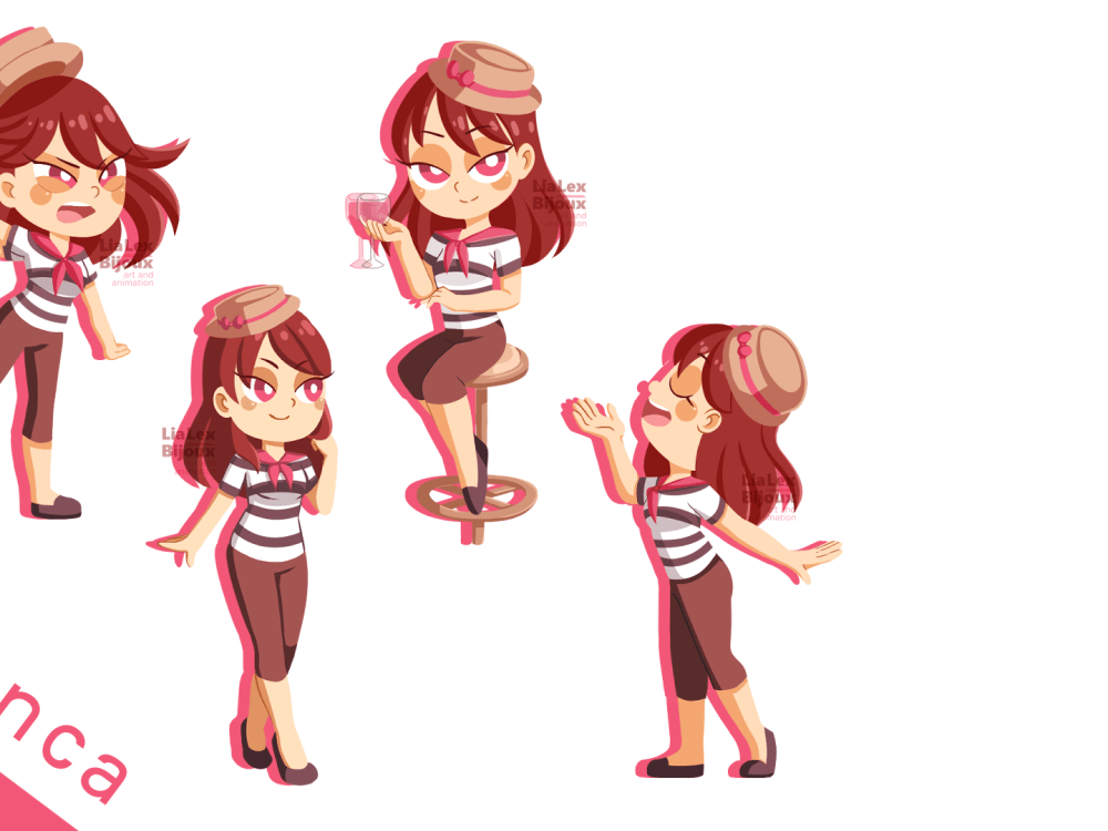 A cute, cartoon-style character design sheet | Upwork
