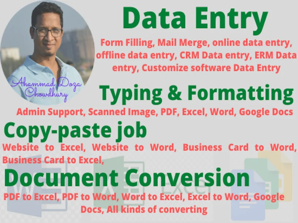 High-quality Excel work, Excel advanced formula, Data Entry & etc. | Upwork