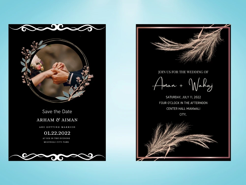 Unique wedding and birthday party invitation card design | Upwork