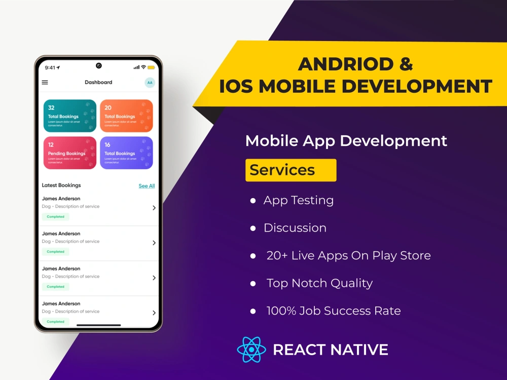 Custom Android And Ios Mobile App Development Using React Native And Flutter Upwork