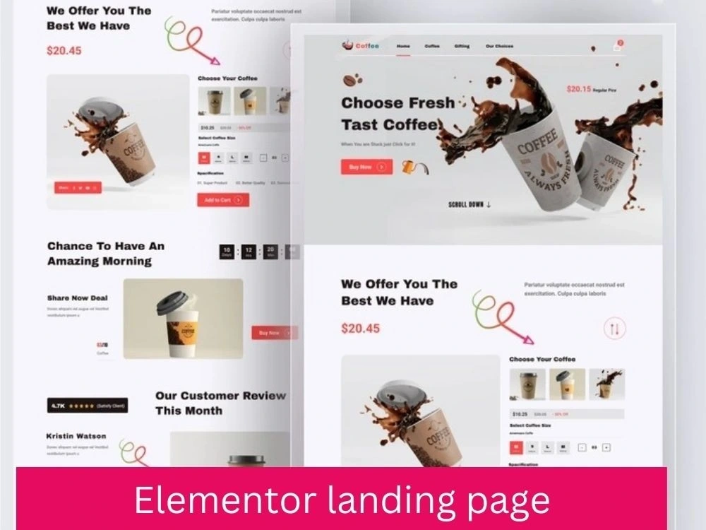 Modern responsive wordpress landing page by elementor pro | Upwork