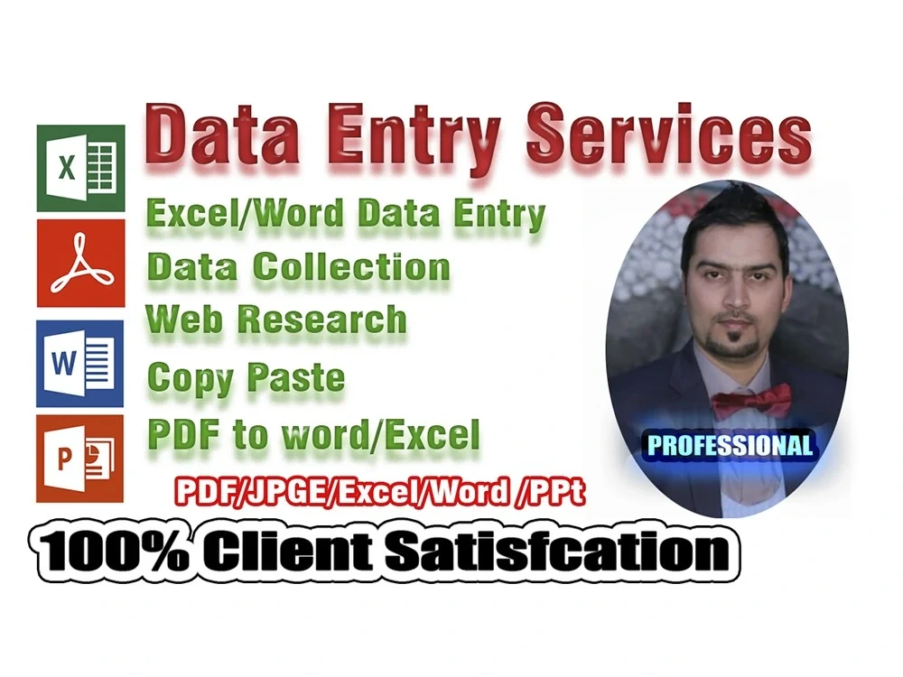 All types of Data entry Services (PDF to MS Excel & word, typing, Excel) | Upwork