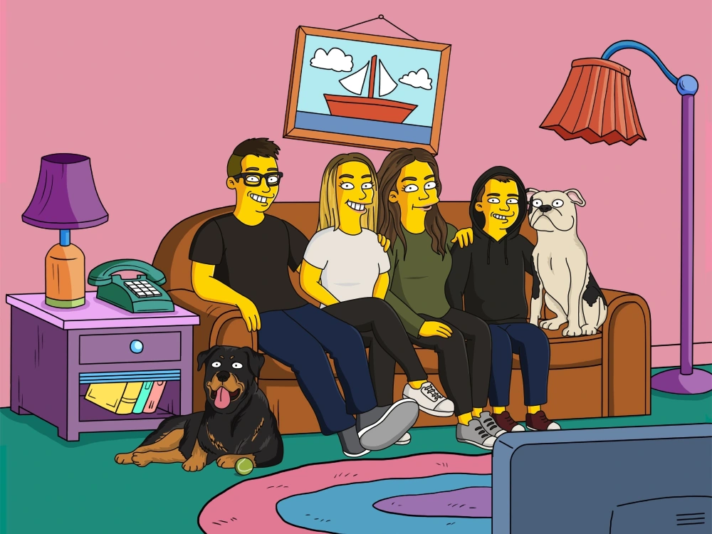 A custom illustration in The Simpsons style | Upwork